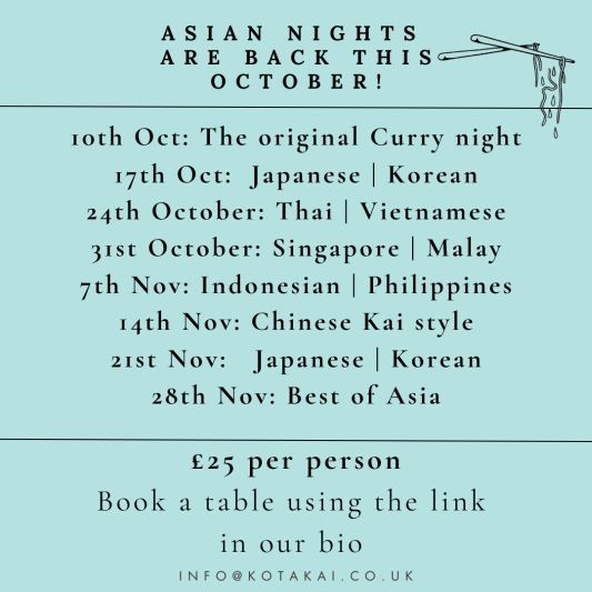 Kota Kai celebrates 20 years of Asian Nights this October